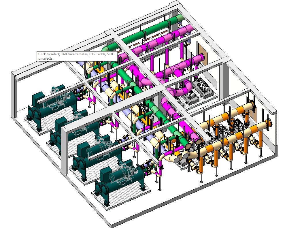 Mô hình Revit phòng máy Chiller